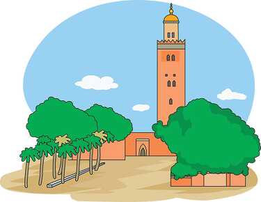main square of marrakesh old medina morocco - Classroom Clip Art