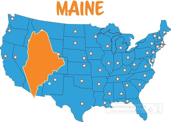 maine map united states clipart - Classroom Clip Art