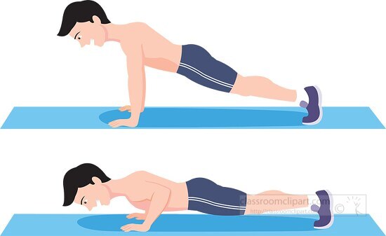 man doing push up workout fitness exercise clipart 93017 - Classroom Clip Art