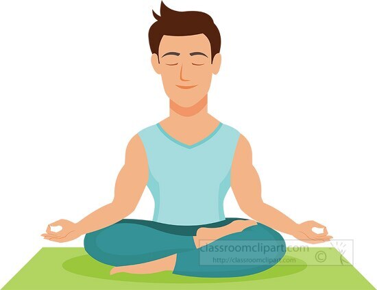 Free man sitting upright practicing maditation yoga clipart - Classroom ...