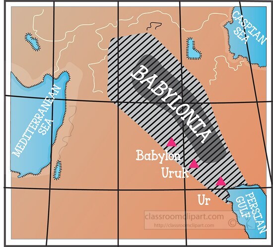 map of historical ancient babylonia clipart illustration 34 - Classroom ...