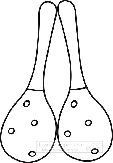 Maracas Musical Instrument Outline Clipart - Classroom Clipart