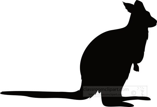 Free marsupial wallaby silhouette clipart - Classroom Clipart