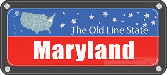 Maryland State Clipart - maryland state license plate with nickname clipart