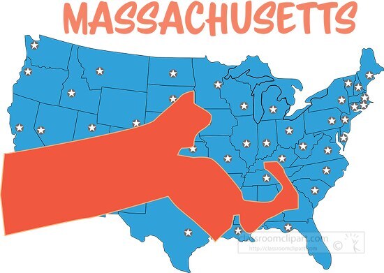 massachusetts map united states clipart - Classroom Clip Art