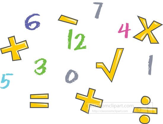 math numbers symbols - Classroom Clip Art
