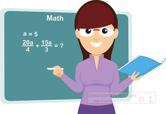 math teacher with math formula on blackboard clipart 6920 - Classroom ...