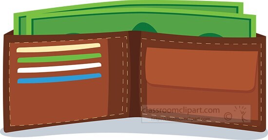 mens wallet money inside it clipart - Classroom Clip Art