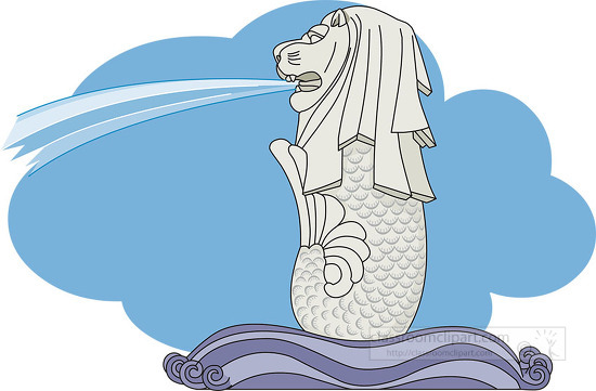 merlion_park_singapore.eps - Classroom Clip Art