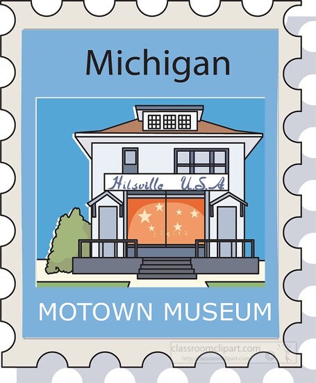 michigan motown museum stamp clipart - Classroom Clip Art
