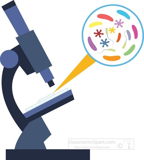 microscope with slides of microscopic organism clipart - Classroom Clip Art