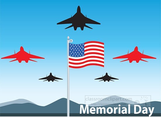 military fighter planes flying memorial day clipart - Classroom Clip Art