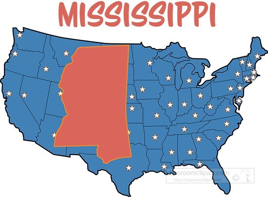 mississippi map united states clipart - Classroom Clip Art