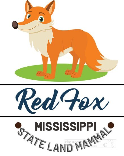 mississippi state land animal red fox clipart - Classroom Clip Art