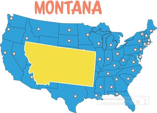 montana map united states clipart - Classroom Clip Art