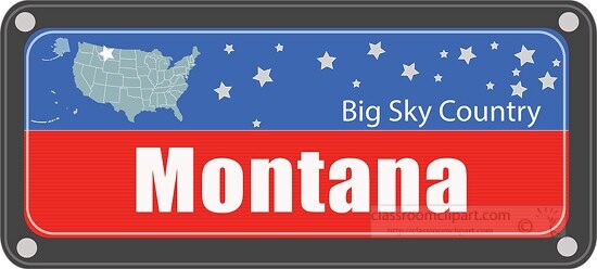 montana state license plate with nickname clipart - Classroom Clip Art