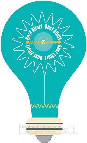 motivational light bulb best effort - Classroom Clip Art