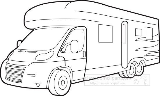 mini motor home outline clipart - Classroom Clip Art