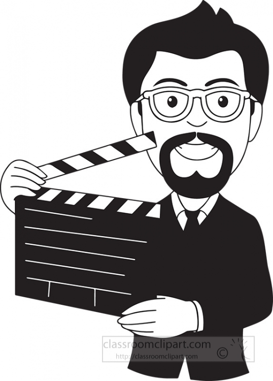 movie director black outline clipart - Classroom Clip Art