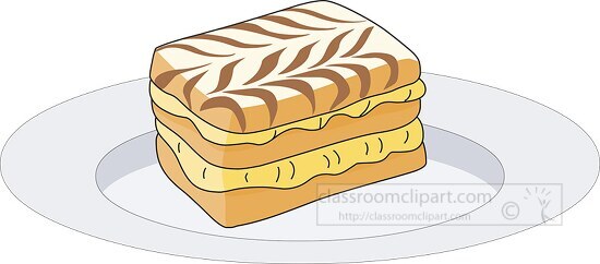 napoleon dessert on plate clipart - Classroom Clip Art
