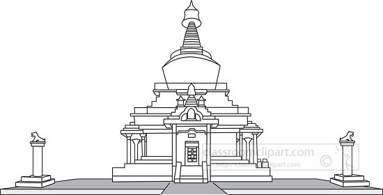 national-memorial-chorten-in-thimphu-bhutan-bw-outline.eps - Classroom ...