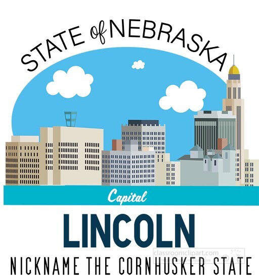 nebraska state capital lincoln nickname the cornhusker state vec ...