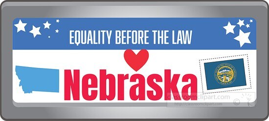 nebraska state license plate with motto clipart - Classroom Clip Art