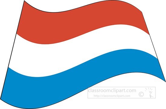 Netherlands flag flat design wavy clipart - Classroom Clip Art