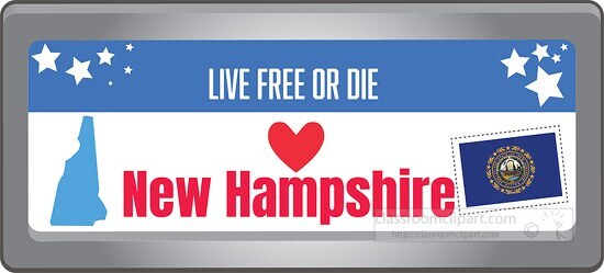 Free new hampshire state license plate with motto clipart - Classroom ...
