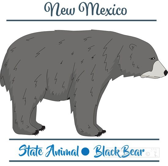 Free new mexico state animal black bear vector clipart image ...