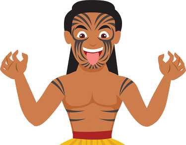 new zealand maori tribe man clipart - Classroom Clip Art