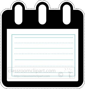 notebook symbol black - Classroom Clip Art