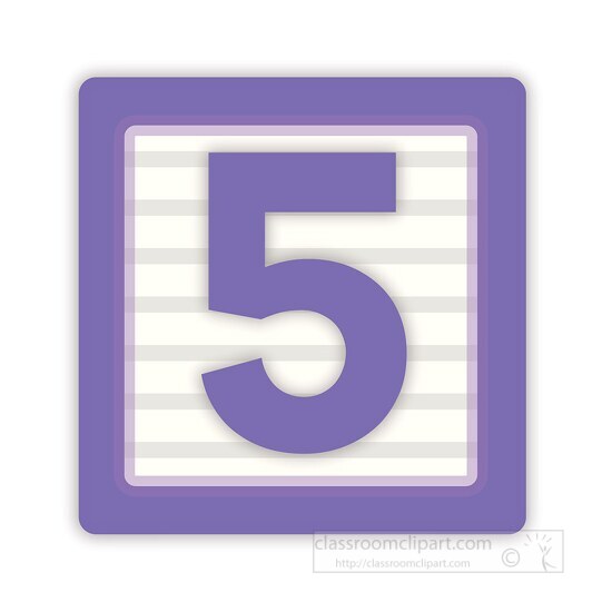 number five in a block clipart - Classroom Clip Art