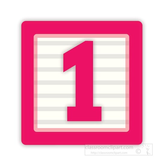 number one in a block clipart - Classroom Clip Art
