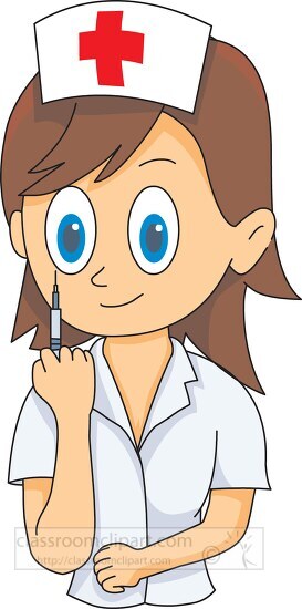 nurse holding a syringe clipart - Classroom Clip Art