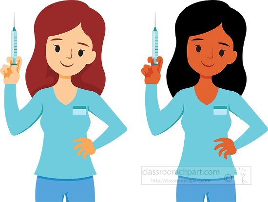 nurse holding syringe injection clipart - Classroom Clip Art