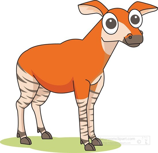 okapi cartoon style with big eyes clipart - Classroom Clipart