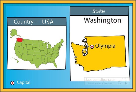 US State Maps Clipart-olympia washington state us map with capital