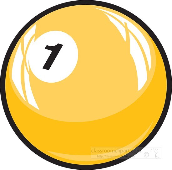 one number billard ball clipart - Classroom Clip Art