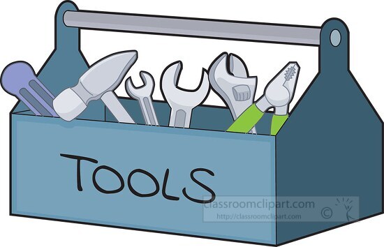 Construction Clipart - open toolbox filled with different tools clipart