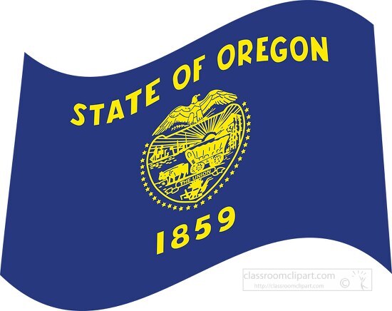 State Flags Clipart-oregon state flat design waving flag