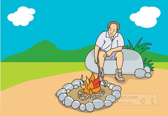 outdoor camping fire - Classroom Clip Art