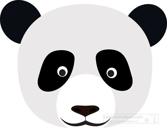 panda bear face vector clipart - Classroom Clip Art