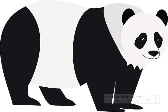 panda standing side view clipart - Classroom Clip Art