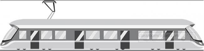passenger tram transportation gray clipart - Classroom Clip Art