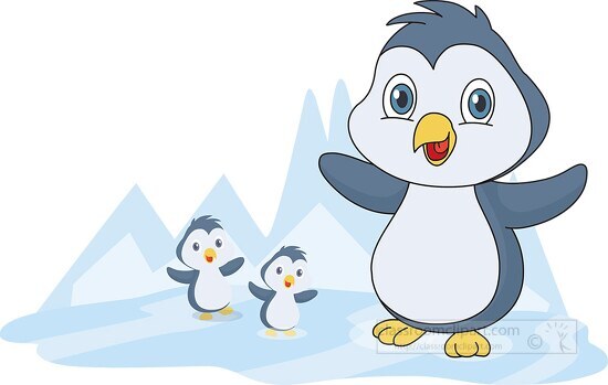 penguin in the arctic clipart - Classroom Clip Art