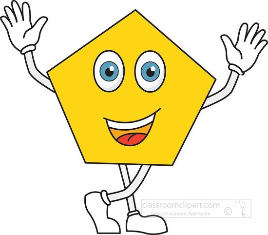 polygon shape cartoon character octagon clipart - Classroom Clip Art