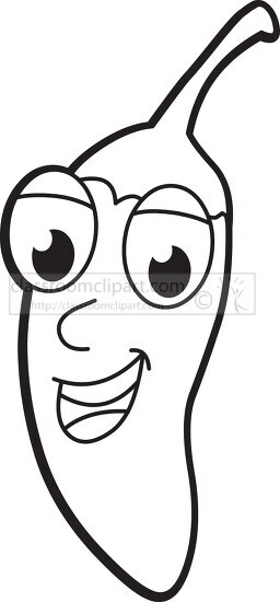 pepper cartoon vegetable outline - Classroom Clipart