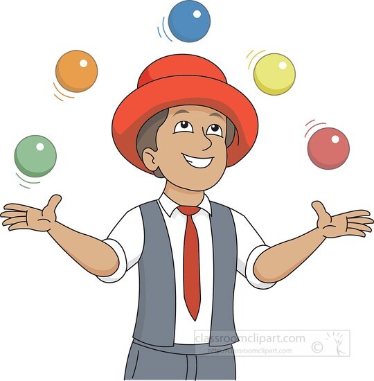 performer juggling balls in air clipart - Classroom Clip Art