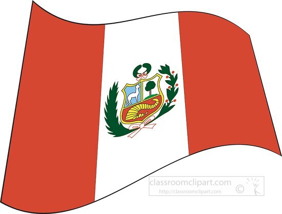Free Peru flag flat design wavy clipart - Classroom Clipart